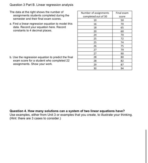 Solved Question Linear Regression Part A For Each Chegg
