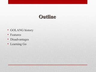 GO Programming Language PPT Programming Languages Computing