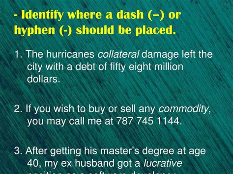 PPT Lesson Grammar Lesson Dash Hyphen PowerPoint Presentation ID