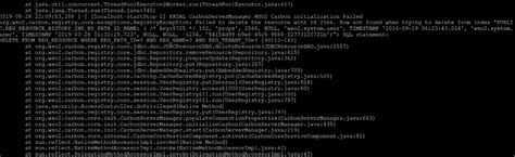 wso2 esb startup error h2 database unable to delete row stack overflow