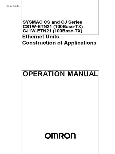 w421 cj1w etn21 cs1w etn21 ethernet units construction of