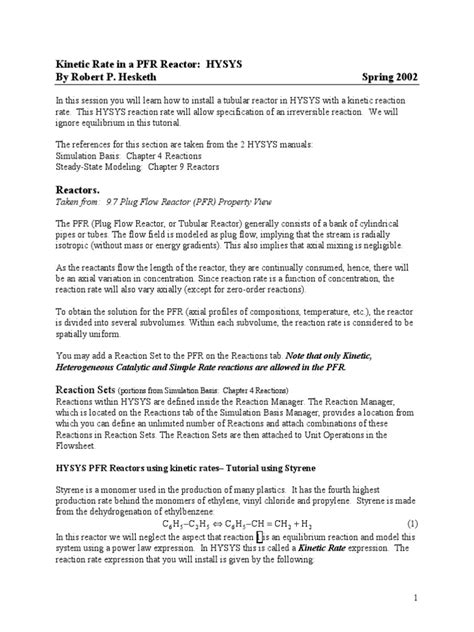 Pdf Kinetic Rate Reactor Tutorial Dokumen Tips