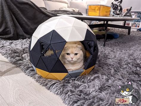 Ultimate 3d Printed Geodesic Cat Dome Cozy And Stylish Feline Hideaway Etsy