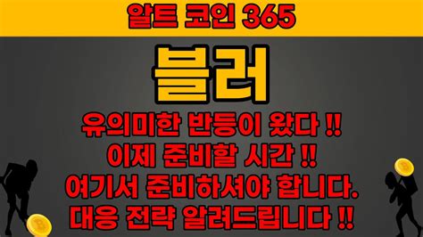 블러 유의미한 반등이 왔다 이제 준비 할 시간 여기서 준비하셔야 합니다 대응 전략 알려드립니다 블러 블러코인