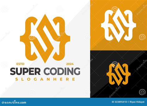 Letter S Coding Logo Design Vector Symbol Icon Illustration Stock Illustration Illustration Of
