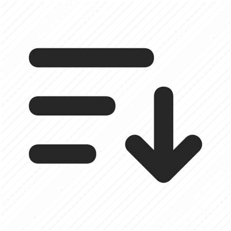 arrow filter list organize sort sort descending sorting icon