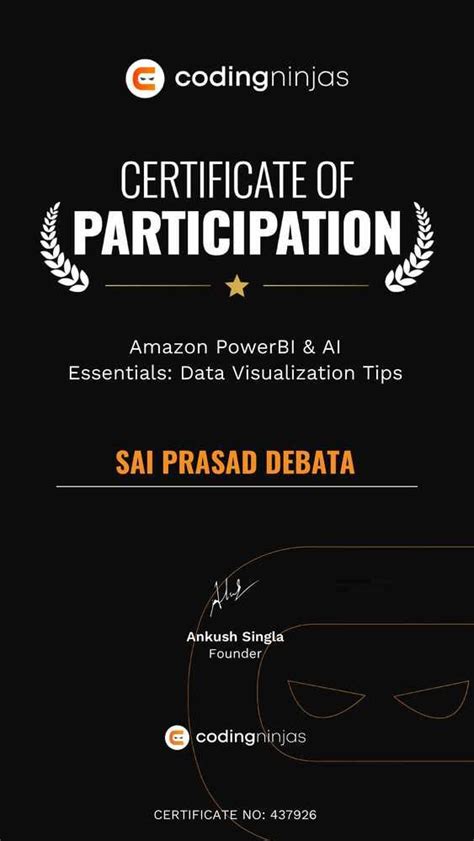 Datavisualization Powerbi Ai Codingninjas Learningjourney Certificateofparticipation