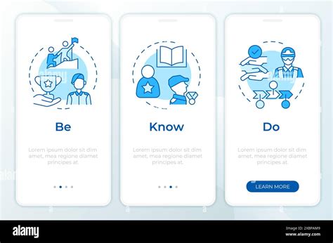 Army Leadership Pillars Blue Onboarding Mobile App Screen Stock Vector Image And Art Alamy