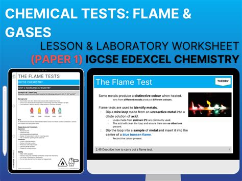 Chemical Tests Flame And Gases Lesson Worksheet And Practicals Unit 2 Edexcel Igcse
