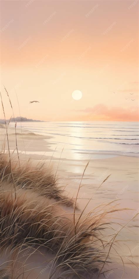Premium Photo Soft Gradients A Romantic Seascape Of Beach And Sand