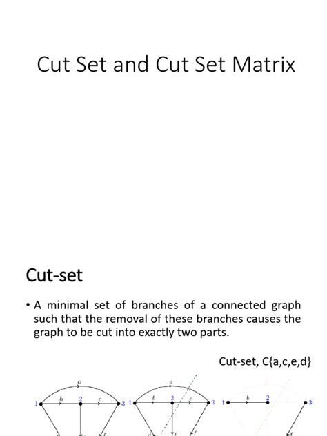 Cut Set And Cut Set Matrix Pdf