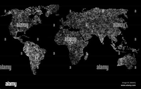 Polygonal World Map Dots And Lines Connected World Map With Global Technology And