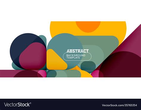 Flat Geometric Round Shapes And Dynamic Lines Vector Image