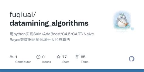 GitHub fuqiuai datamining algorithms 用python实现SVM AdaBoost C CART