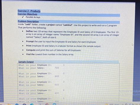 Solved Exercise 2 Products Exercise Objectives Parallel