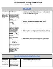 AP World History Unit Study Guide Pdf Unit Networks Of Exchange Exam Study Guide C