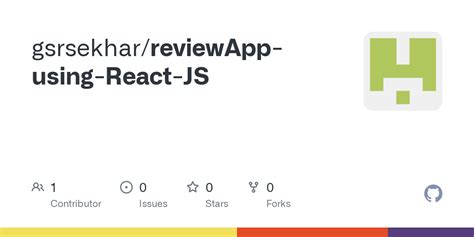 Github Gsrsekhar Reviewapp Using React Js