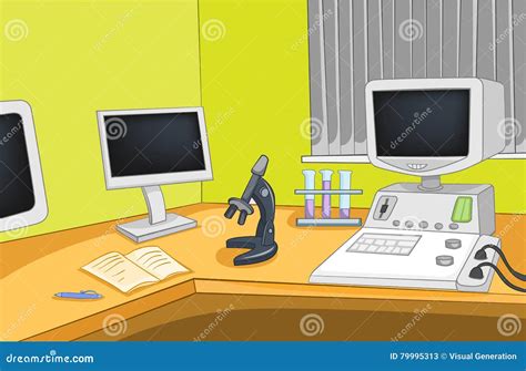 Cartoon Background Of Physics Laboratory Stock Image Cartoondealer