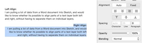 Sketch App Align Text Content Left And Right Within The Same Layer