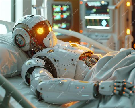 Premium Photo Robotic Nurse Ai Caregiver Monitoring Vitals Automating