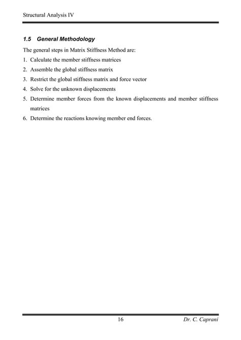 Matrix Stiffness Method 0910 Pdf Physics Science