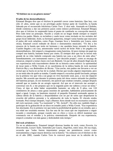 Ema Borgna Pdf Kit De Batería Musicología