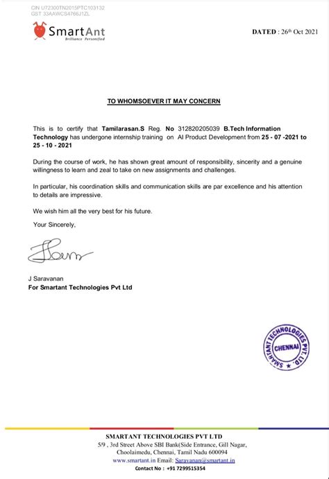 Tamilarasan S On Linkedin Internship