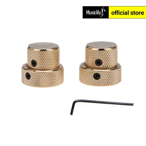 Musiclily Pro Steel Universal Dual Concentric Stacked Brass Shaft Control Knob For Electric