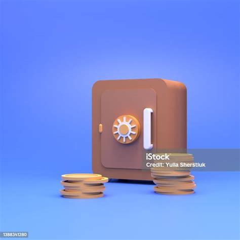주위에 금화와 안전 금융 절약 개념 3d 렌더 일러스트레이션 0명에 대한 스톡 사진 및 기타 이미지 0명 3차원 형태 강철 Istock