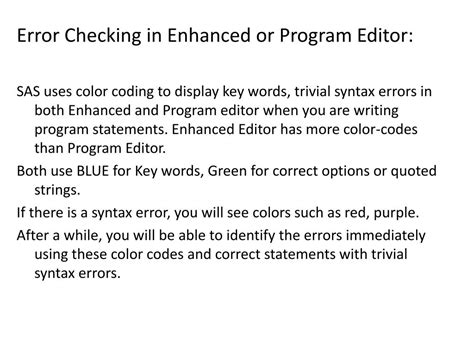 ppt chapter 3 editing and debugging sas programs powerpoint presentation id 5640131