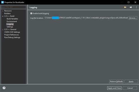 Is It Possible To Save One Log File From Cube Ide Stmicroelectronics Community