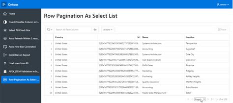 Set Row Pagination As Select List In Interactive Grid Oracle Apex