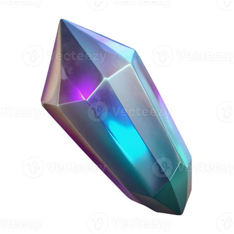 Wonderful Abstract Glowing Crystal Shard Levitating Vertically Isolated Detailed 58027324 Png