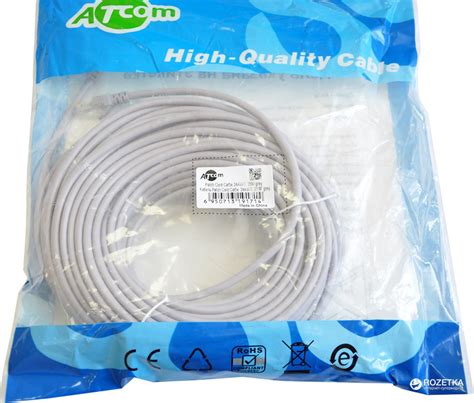 Патч корд Atcom Cat5e Rj45 Utp 25 м Сірий 9171 фото відгуки характеристики в інтернет