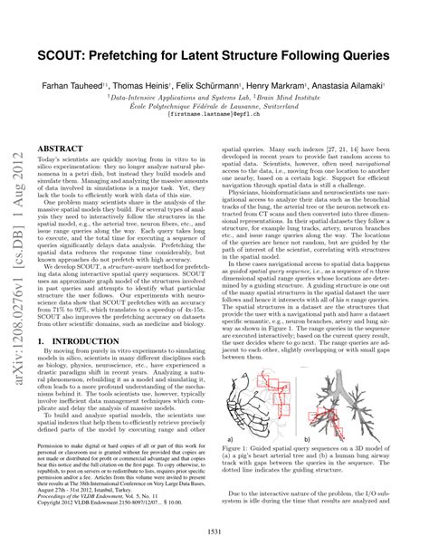 Pdf Scout Prefetching For Latent Feature Following Queries