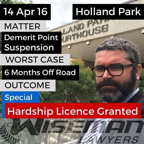 Demerit Point Special Hardship Order Licence Granted