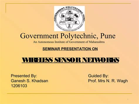 Wireless Sensor Network Ppt
