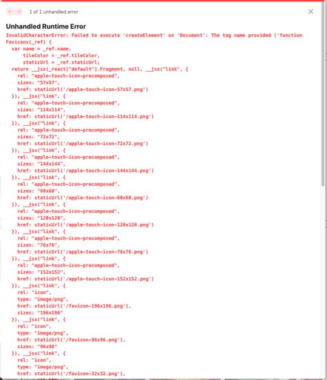 Next Head Treating Result From Nested Components As String Tag In V Issue Vercel