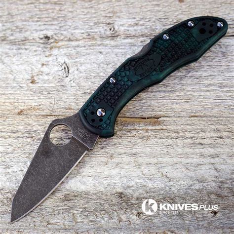 Modified Spyderco Delica 4 S30v Acid Stonewash Regrind Forest