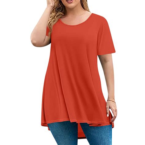 Xyxonk Plus Size Tunic Tops For Women 4x 5x Sexy Short Sleeve Tunic
