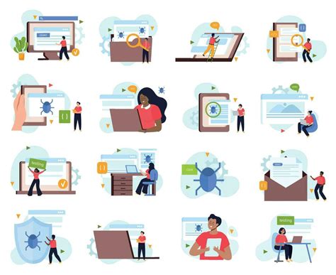 QA Engineer Icons Set 25802982 Vector Art At Vecteezy