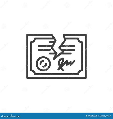 Contract Termination Line Icon Stock Vector Illustration Of Logo