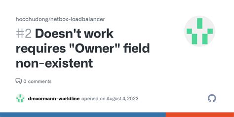 Doesnt Work Requires Owner Field Non Existent · Issue 2 · Hocchudongnetbox Loadbalancer