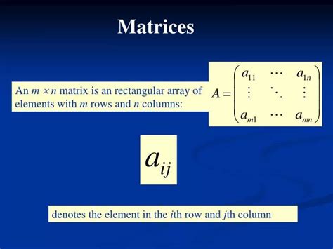 PPT An M N Matrix Is An Rectangular Array Of Elements With M Rows And N Columns PowerPoint