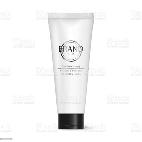 흰색 배경에 격리 된 화장품 튜브 크림 로션 샤워 젤 바디 밀크용 플라스틱 튜브 디자인에 대한 준비 모의 템플릿 대뇌 일러스트레이션 3차원 형태에 대한 스톡 벡터 아트 및