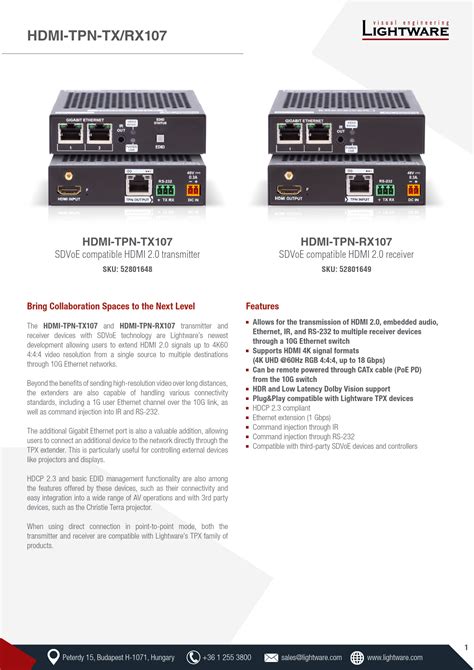 Lightware Hdmi Tpn Rx107