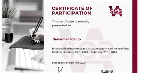 certificate virtual assistant