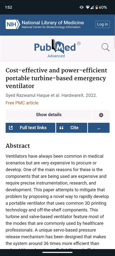 Shovon S Saha On Linkedin Pubmed Ventilator Research Publication Journal Hardware