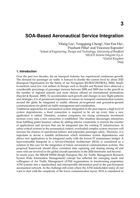 Pdf Soa Based Aeronautical Service Integration
