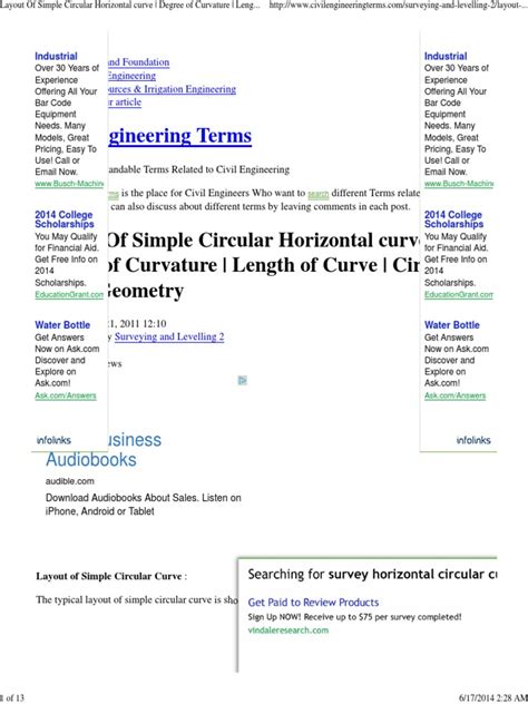 layout of simple circular horizontal curve pdf curvature civil